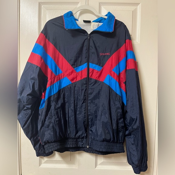 Spalding | Jackets & Coats | Vtg 9s Spalding Mens Blue Red Color Block ...
